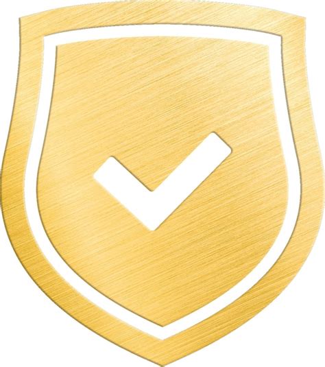 Premium Psd Realistic Gold Shield With Check Mark Symbol Badge For
