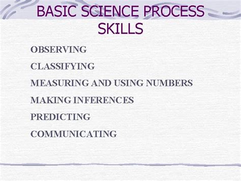 Scientific Skills Science Process Skills Manipulative Skills Observing