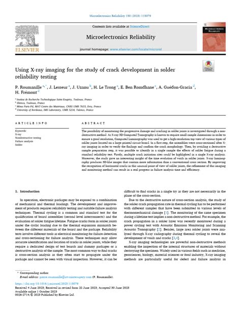Microelectronics Reliability Pdf Radiography Nondestructive Testing