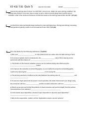 Quiz 5 1 Docx EE 432 532 Quiz 5 Due Oct 31st 2022 NAME 1 Assume