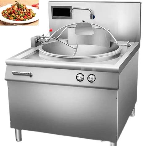 large scale fully automatic vegetable frying robot cafeteria large pot