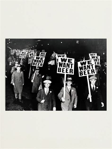 Prohibition We Want Beer Bar Wall Decor Black And White Vintage Art