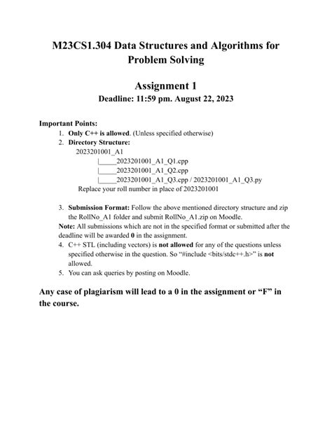 Data Structures And Algorithms Assignment 1