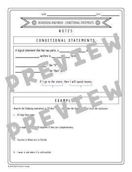 Conditional Statements And Conditional Forms Notes And Worksheet