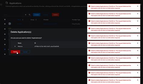 Bug Cannot Delete Application Fetcherror Issue Goauthentik