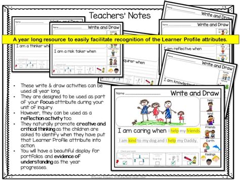 Ib Pyp Learner Profile Write And Draw Activity For Early Years By Susan Powers