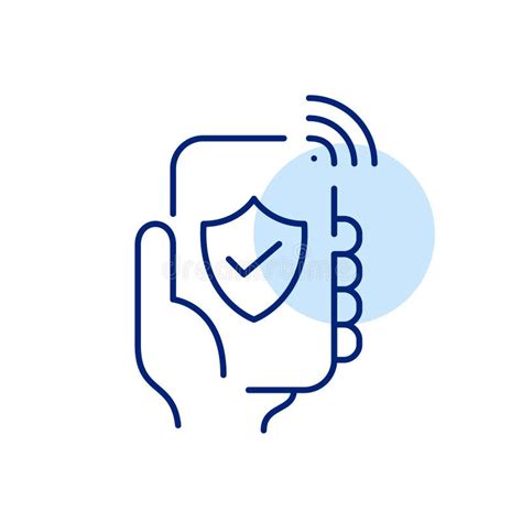 Smart Phone Shield Checkmark And Wi Fi Secure Internet Usage