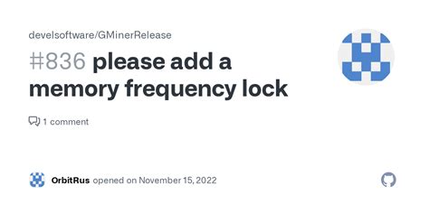 please add a memory frequency lock · issue 836 · develsoftware