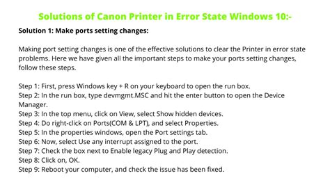 PPT How To Fix Canon Printer In Error State Windows Solution PowerPoint Presentation
