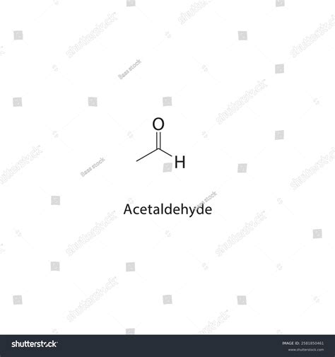 Acetaldehyde Skeletal Structurealdehyde Compound Schematic Illustration