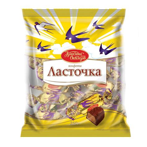 Конфеты шоколадные Красный Октябрь Ласточка 250 г – купить за 135 руб ...