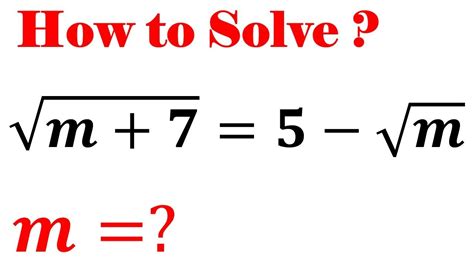 Math Olympiad Question A Nice Radical Problem √𝒎𝟕𝟓−√𝒎 Simplify