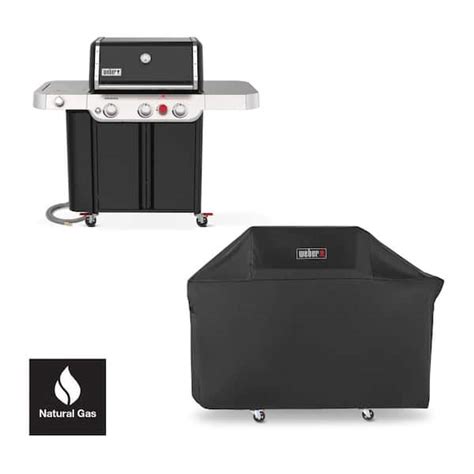 Weber Genesis E 335 3 Burner Natural Gas Grill In Black With Grill