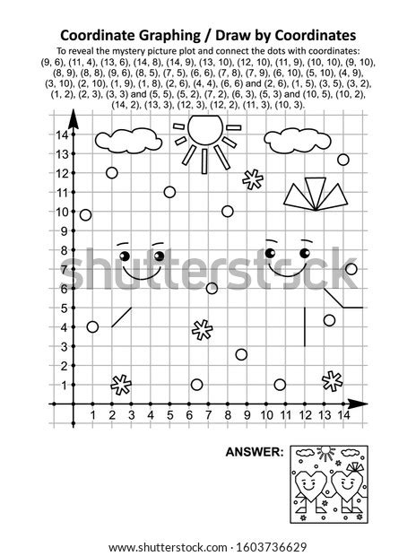Coordinate Graphing Or Draw By Coordinates Math Worksheet With St Valentine S Day Two Friendly