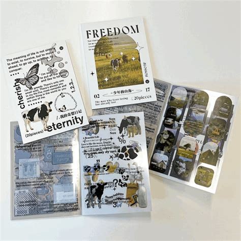 20장 키치 하이틴 레트로 감성 다꾸 Pvc 방수 스티커 세트 스티커북 에이블리