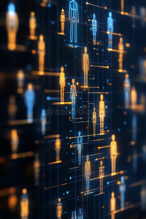 Complex Illuminated Data Streams In Blue And Orange Tones Representing
