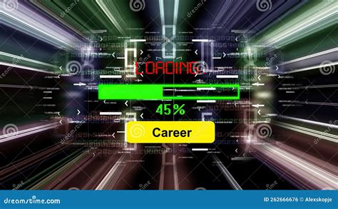 career loading progress bar on the screen stock illustration