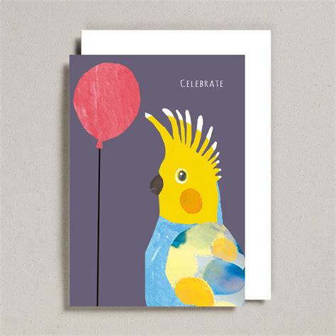 Celebrate Cockatoo Bird Card Birthday Celebration Humour Etsy