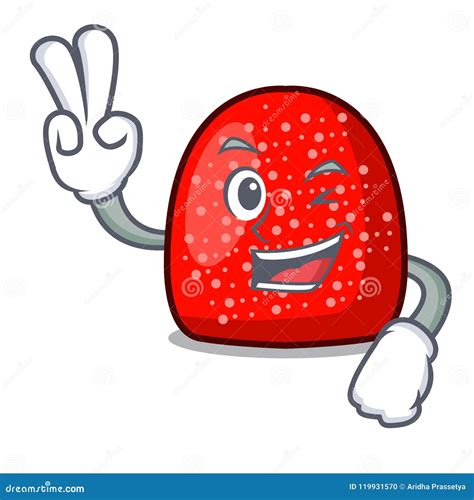 Two Finger Gumdrop Character Cartoon Style Stock Vector Illustration