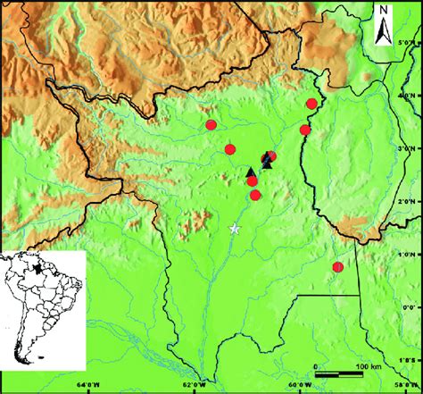Map Showing The Distribution Of The Records Of Macrobrachium Amazonicum Download Scientific