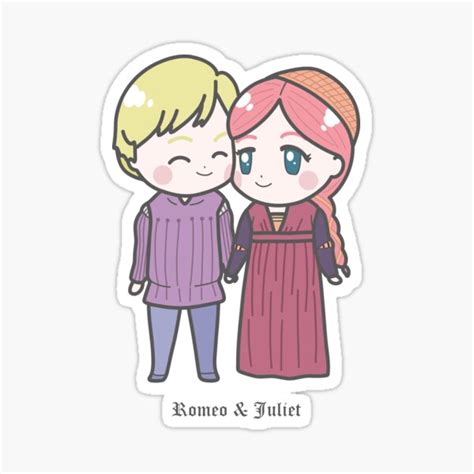 Pegatina For Sale Con La Obra Lindo Chibi Romeo Y Julieta Dibujo