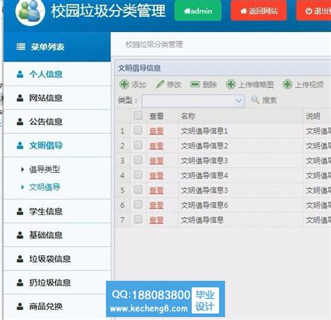 Javassm校园垃圾分类管理系统