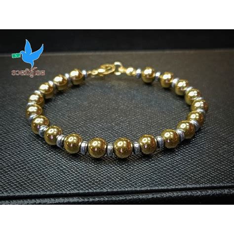 สร้อยข้อมือหินแท้ หินเฮมาไทต์ Hematite ไซต์ 6 Mm ลาย 2 กษัตริย์ สี