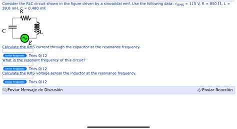 Solved Consider The Rlc Circuit Shown In The Figure Drive