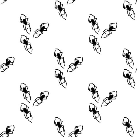 Premium Vector Spider Vector Seamless Pattern On A White Background