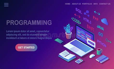 Software Development Programming Language Coding Digital Technology Stock Vector