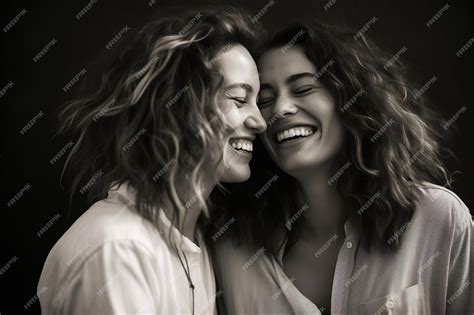 Premium Ai Image Two Girls Laughing Generative Ai