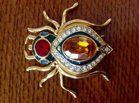 Vintage Large Beetle Pin Brooch by Kenneth J Lane | Etsy | Brooch ...
