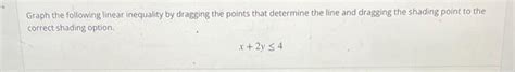 Solved Graph The Following Linear Inequality By Dragging