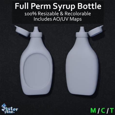 Second Life Marketplace Jester Inc Full Perm Syrup Bottle