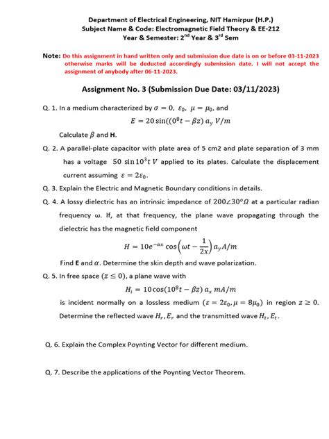 Assignment 3 Ee 212 Pdf