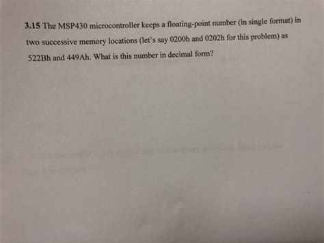 Solved 315 The Msp430 Microcontroller Keeps A