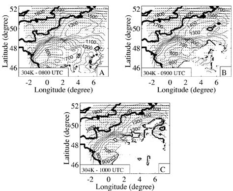 Horizontal Cross Sections Of Height Of The 304 K Isentropic Surfaces At