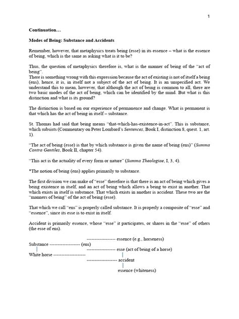 Notes On Metaphysics Part 4 Continuation Pdf Substance Theory Essence