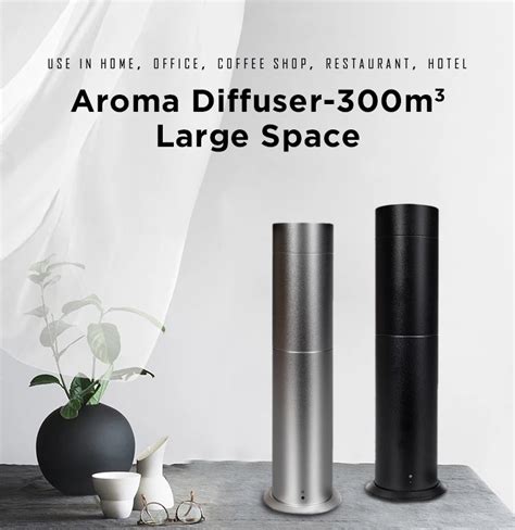 Mini Portable Scent Diffuser Tower With Remote Control Silver Small Area 120ml Home Office Air