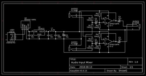 Audio Input Mixer Easyeda Open Source Hardware Lab
