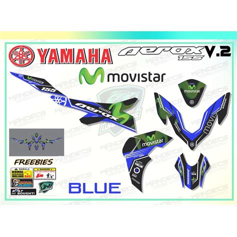 Yamaha Aerox 155 V2 Decals Wandecs Movistar Design Shopee Philippines