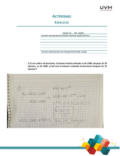 Actividad 2 ecuaciones Métodos Numéricos ACTIVIDAD EJERCICIO Fecha