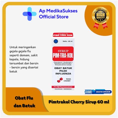 Jual Pimtrakol Cherry Sirup Ml Obat Batuk Dan Pilek Shopee Indonesia