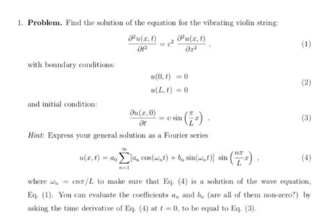 Solved 1 Problem Find The Solution Of The Equation For The