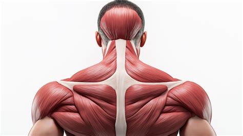 Ilustração Anatômica Dos Músculos Das Costas Destacando A Estrutura E