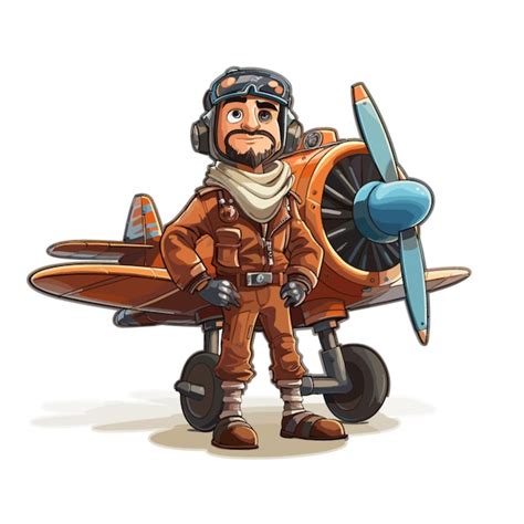 Vector Piloto Em Fundo Branco Vetor Premium