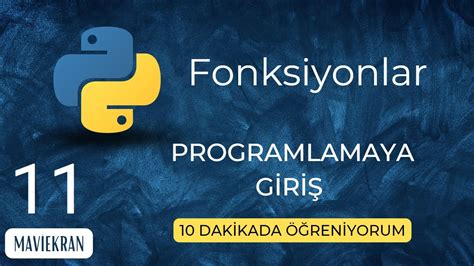Yazılım Python ile Programlamaya Giriş Fonksiyonlar YouTube