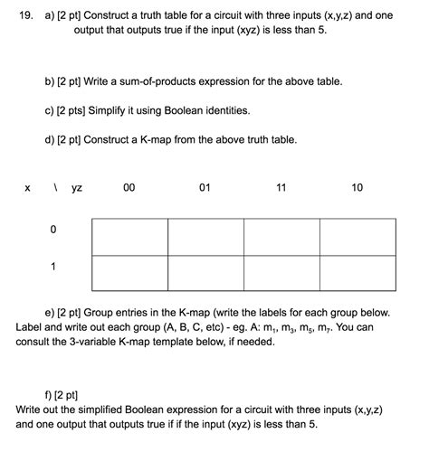 Solved 19 A [2 Pt] Construct A Truth Table For A Circuit