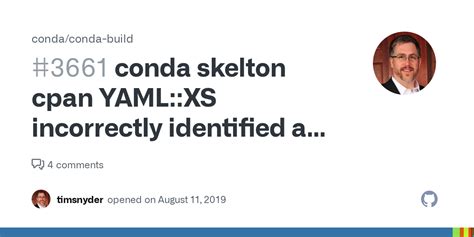 Conda Skelton Cpan Yamlxs Incorrectly Identified As Core Module · Issue 3661 · Condaconda
