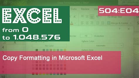 Copy Formatting In Microsoft Excel Youtube